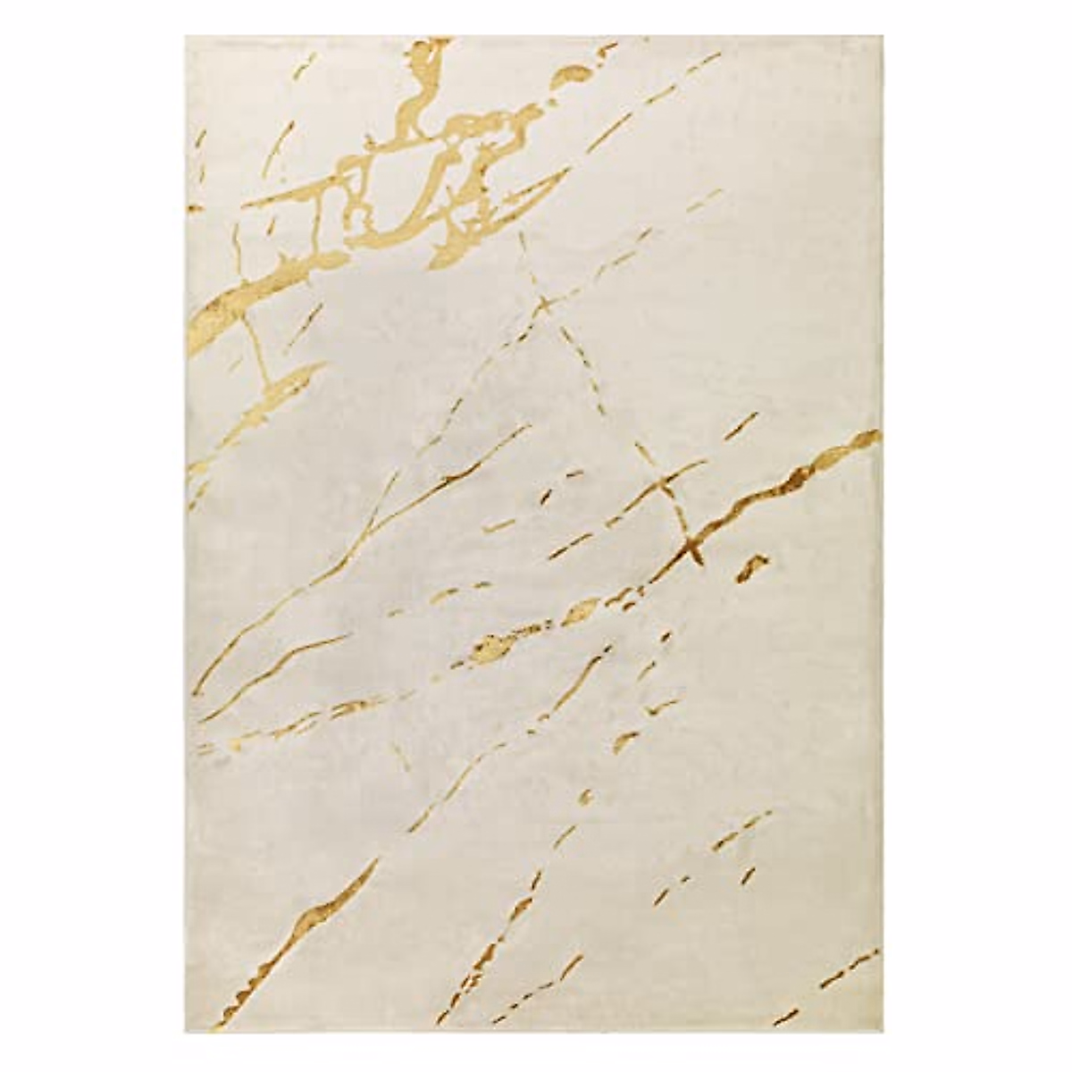 Antep Rugs Babil Gold 5x7 Marble Abstract Modern Indoor Area Rug (Beige, 5'3" x 7')