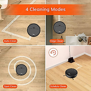 Robot Vacuum Cleaner,Sweeping Robot,Ultra Slim Quiet,1800pa Super-Strong Suction,Cleans Hard Floors to Medium-Pile Carpets,Integral Memory Multiple Cleaning Modes Vacuum Best for Pet Hairs