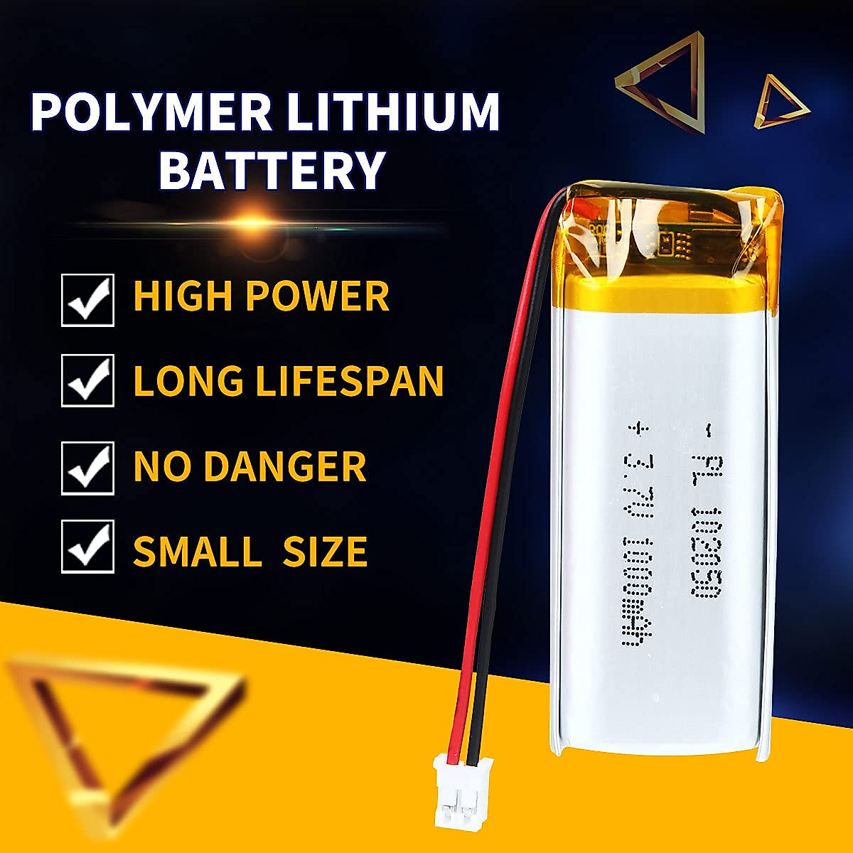 YDL 3.7V 1000mAh 102050 Lipo Battery Rechargeable Lithium Polymer ion Battery Pack with PH2.0mm JST Connector