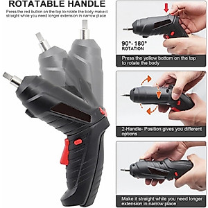 Apex Drill Cordless Screwdriver Rechargeable, Slectric Screwdriver Kit, Portable Home Use Power Screwdriver Set, All In One Tool (Complete Set)