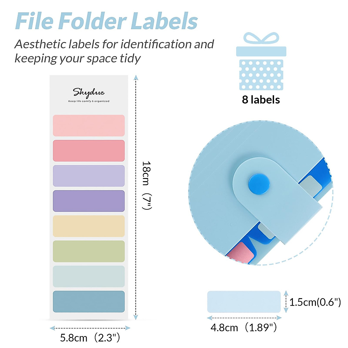 Skydue Letter A4 Paper Expanding File Folder Pockets Accordion Document Organizer (Lake Blue)