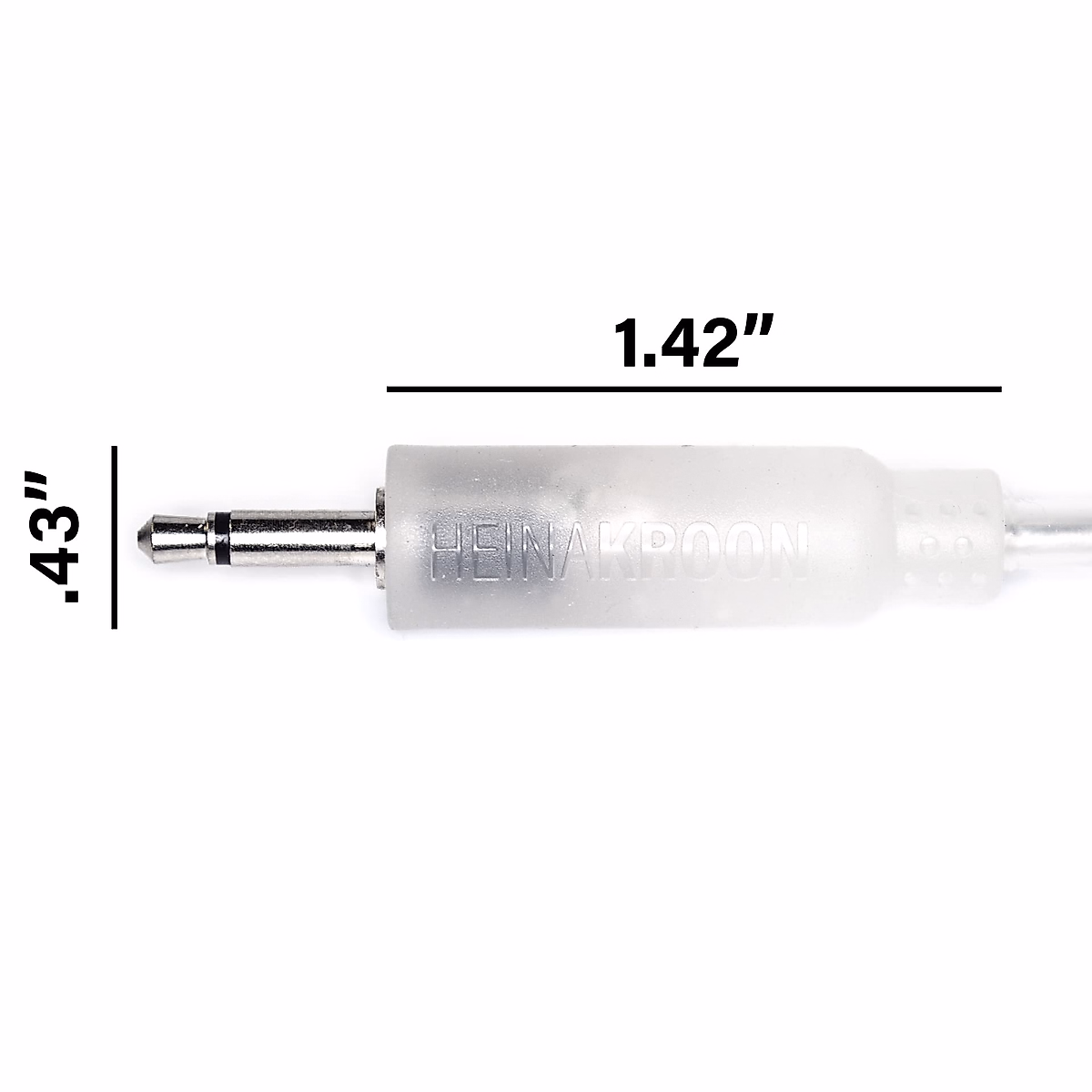 Heinakroon LED CV Patch Cables Eurorack Modular Test Leads, 5-Pack, Transparent (11.8)