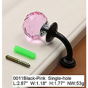 KFZ Glass Crystal Curtain Holdbacks,Tiebacks Tassel Holder,Hat and Coat Hook,Clothes Hook,HAO-0011 (4PACK Black)