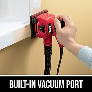 SKIL 7292-02 2.0 Amp 1/4 Sheet Palm Sander with Pressure Control , Red