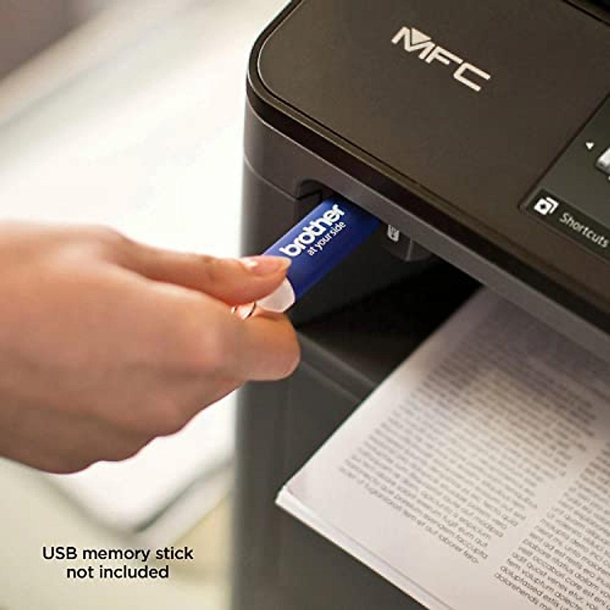 Brother MFC-L5705DW All-in-One Wireless Monochrome Laser Printer - Print Copy Scan Fax - 42 ppm, 1200x1200 dpi, 3.7" Touch LCD, 256MB Memory, Auto Duplex Printing, 50-Sheet ADF, BROAGE Printer_Cable