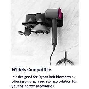 Hair Dryer Holder for Dyson Supersonic Airwrap Hair Dryer, Metal Blow Dryer Stand for Bathroom and Salon, Wall Mount Attachments Storage