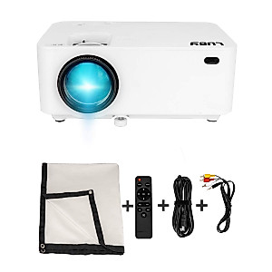 Luby Portable Movie Projector with Free Projector Screen Perfect for Fun Camping Neighborhood Gathering Backyard Movie