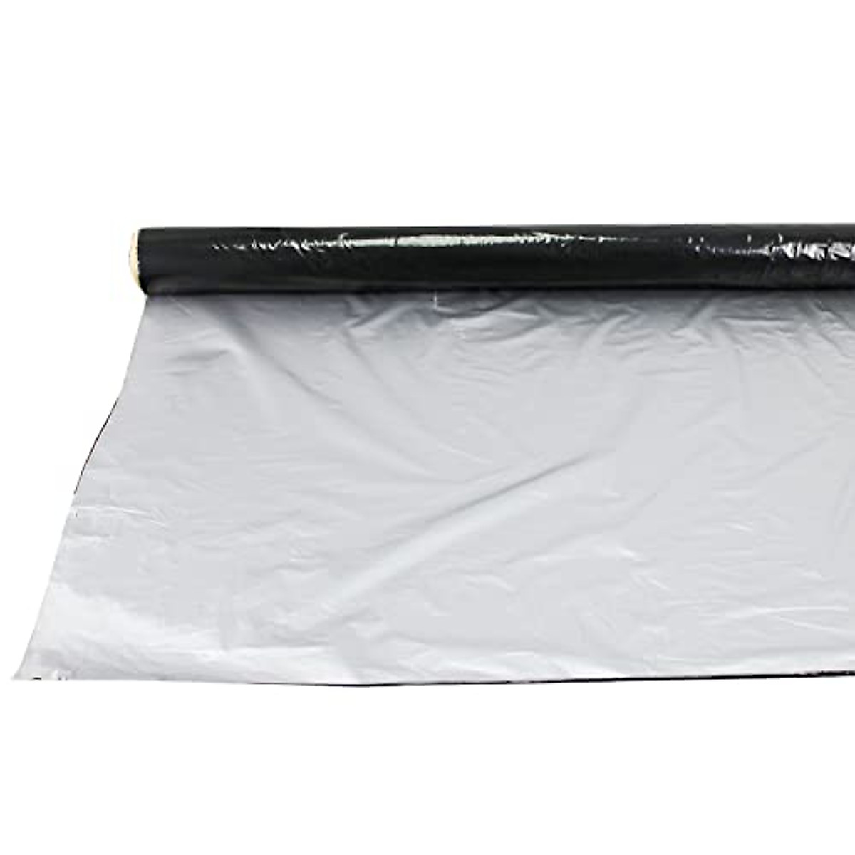 HFS(R) 1 Mil LLDPE Silver Black Metallic Plastic Mulch Plastic Film for Fruits, Vegetables, Crops, Greenhouse, Garden (4FTX50FT)