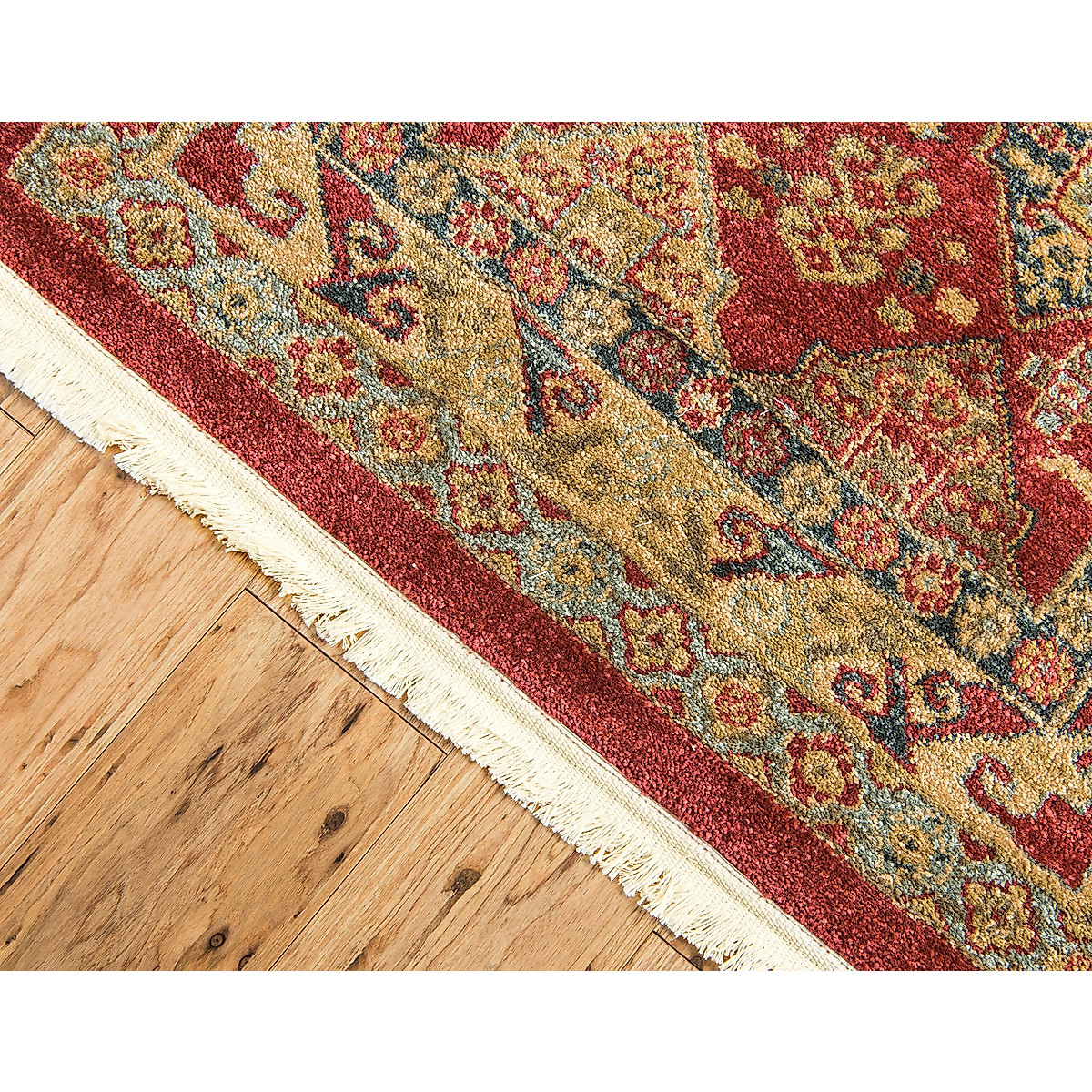 Unique Loom Sahand Collection Border Floral Geometric Area Rug (2' 7" x 6' 7" Runner, Red)