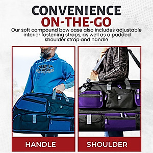 Legend Apollo Travel Compound Bow Case - Soft Bow Case with Spacious Storage Pockets & Lightweight Design - Shock Absorbing Foam Padding & Tricot Lining, Arrow Tube Holder - 40" & 44" Interior