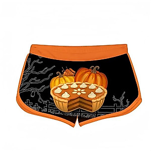 Women's Halloween Sleeveless Tank Top Set If You Like My Pumpkin Printing Drawstring Shorts Stretch Bottoms Suits (Orange-1, M)