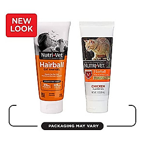 Nutri-Vet Cat Hairball Support Paw Gel - Hairball Remedy for Cats - Tasty Chicken Flavor - 3 oz