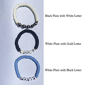 Magik Custom Name Heishi Bead Bracelet Personalized Mama Bracelet Heishi Disc Stack Beaded Bracelet for Women Men