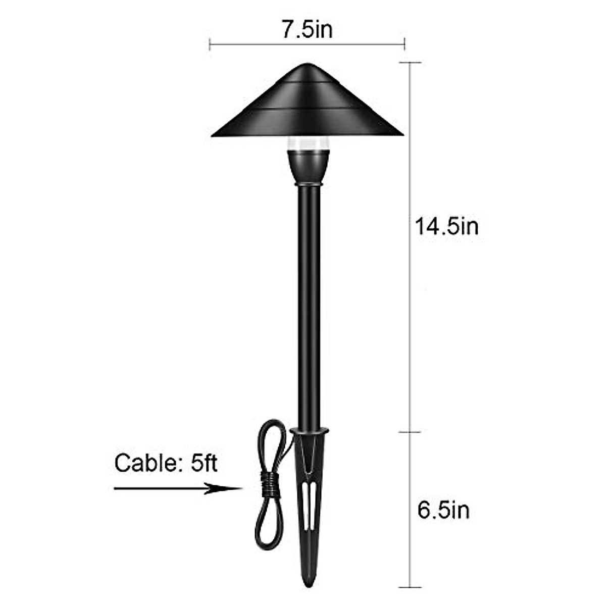 Gardenients Low Voltage Landscape Lights Landscape Lighting Garden Pathway Lights Yard Lights Driveway Lights, Aluminum Construction Outdoor Waterproof 12V 3W 3000K Warm-White Light（4-Pack）