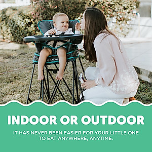 Baby Delight Go with Me Uplift Deluxe Portable High Chair, Indoor and Outdoor,Slate Grey