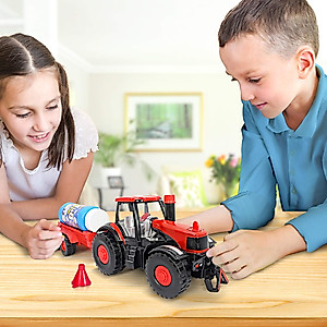 ArtCreativity Bump & Go Bubble Blowing Farm Tractor Toy Truck with Lights & Sounds, and Action for Toddlers - Funnel & Bubble Solution Included - Farm Toy Tractor for Boys Girls Ages 1, 2, 3, 4, 5, +