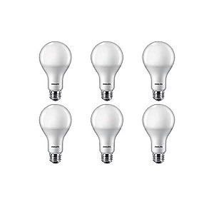 Philips 479469 LED Dimmable Frosted A21 Light Bulb, 1100 lm.s, 2700-Kelvin, 12 (75W Equivalent), E26 Medium Screw Base, Warm Glow, White (Pack of 6)