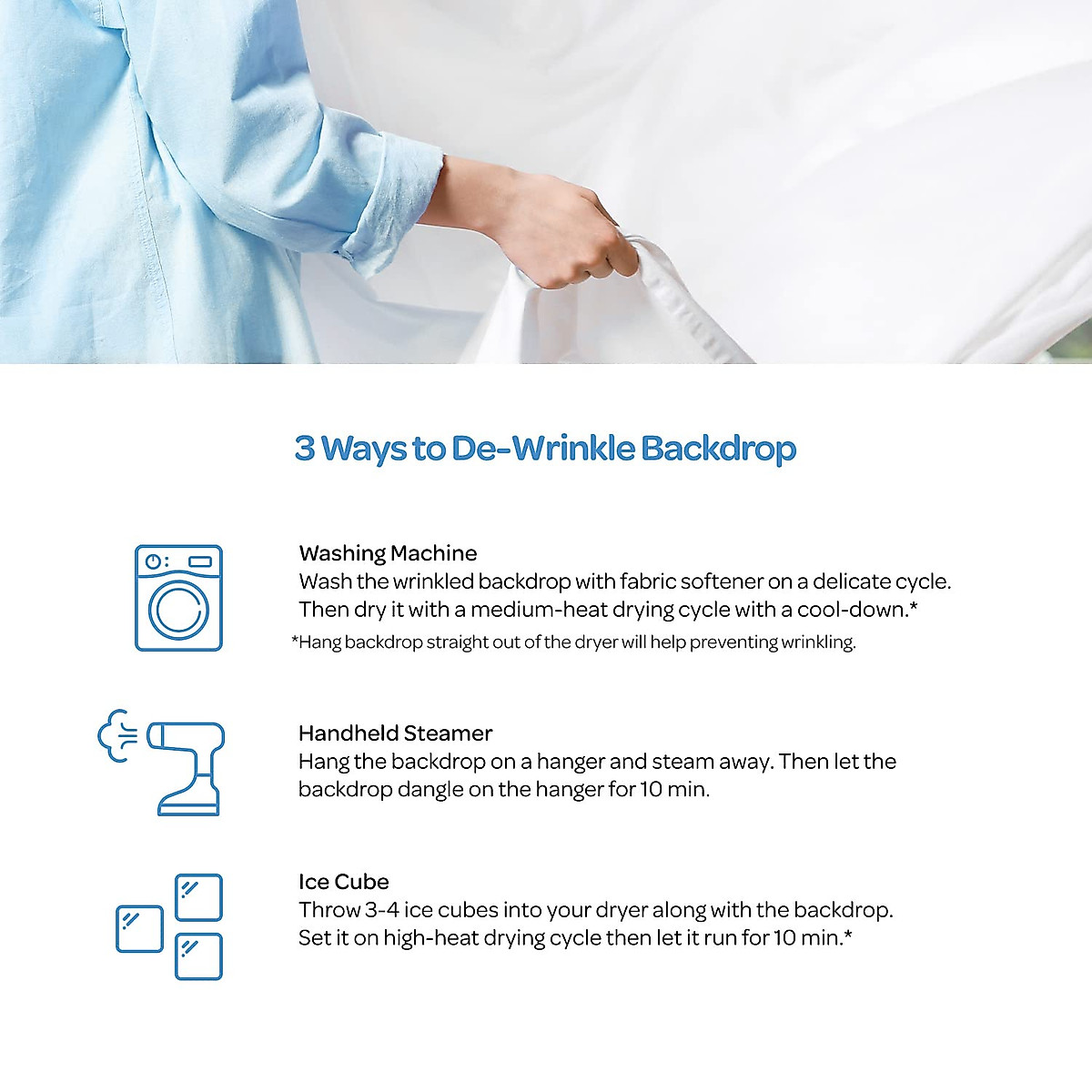 LimoStudio 10' x 20' (W x H) Pure White Backdrop Background Screen, Higher Density A+ Premium Grade 150 GSM Synthetic Material Fabric, Solid Seamless Muslin for Professional Photo Studio, AGG3251