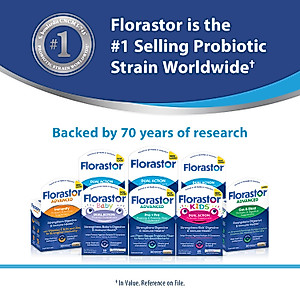 Florastor Probiotics for Digestive & Immune Health, 30 Capsules, Probiotics for Women & Men, Helps Flush Out Bad Bacteria, Boost The Good with Our Strain Saccharomyces Boulardii, Packaging May Vary