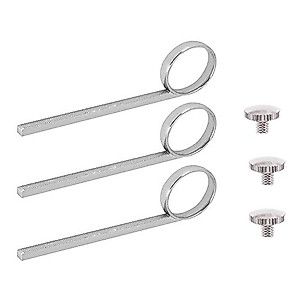 Jiayouy 3 Set B Flat Trumpet Valve Slide Finger Ring with Holder Screw for Trumpet Accessory Replacement