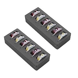 Polar Whale 2 Cocktail Capsule Drawer Organizers Tray Insert Compatible with Bartesian for Kitchen Home Bar Party Waterproof Washable Black Foam 6 Compartment 4.5 x 11.75 Inches