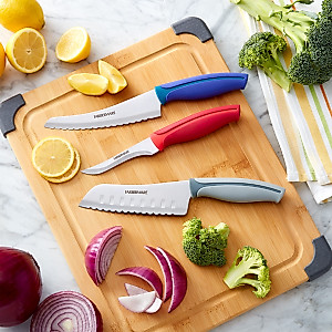 Farberware Precise Slice Utility Knife Set, 3 Piece, Multicolor
