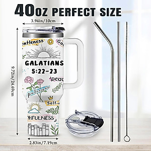 HYMONA Christian Tumblers for Women 40Oz, Galatians 5:22-23, Scripture Mug, Bible Verse Gifts, Inspirational Spiritual Gifts for Women, Religious Gifts for Women