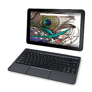 2019 RCA Viking Pro 10.1" Touchscreen 2-in-1 Tablet Laptop, Quad-Core Processor, 1GB RAM, 32GB SSD, WiFi, HDMI, Detachable Keyboard, Android 5.0 OS, charcoal