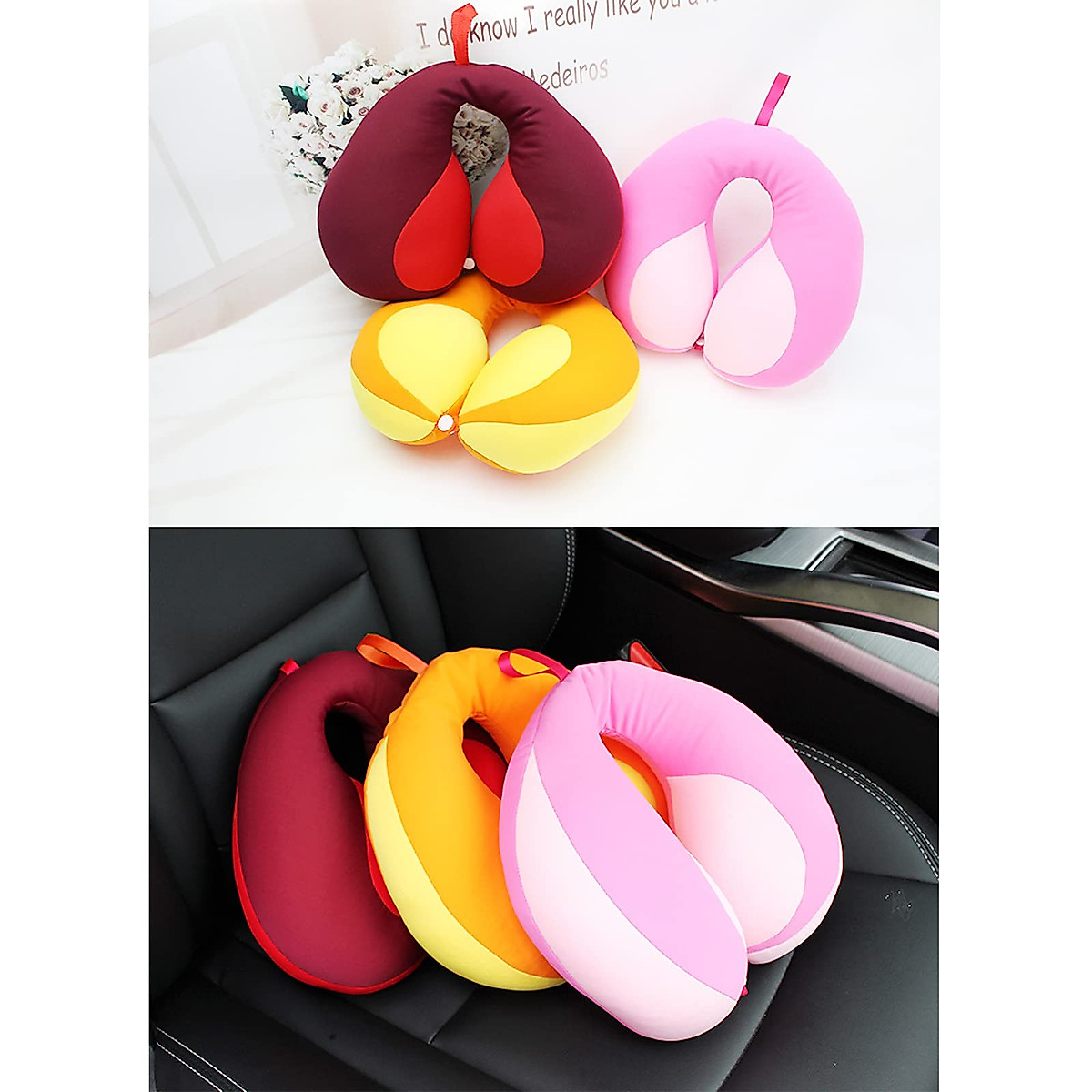 Neck Pillow Kids Travel Pillow Head Support Pillow Cute Cozy U Shape Neck Pillow for Car Seat Airplanes Train Soft Chin Neck Support Pillow Stroller Pillow Neck Protection for Boys Girls 5-12 Years