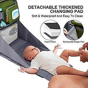 WITSTEP Diaper Bag Backpack with Changing Station, Baby Diaper Bag Organizer for Moms Dads-Diaper Tote Bags for Hospital Stroller Travel Bag for Airplane,Baby Eessentials/Large Capacity,Green