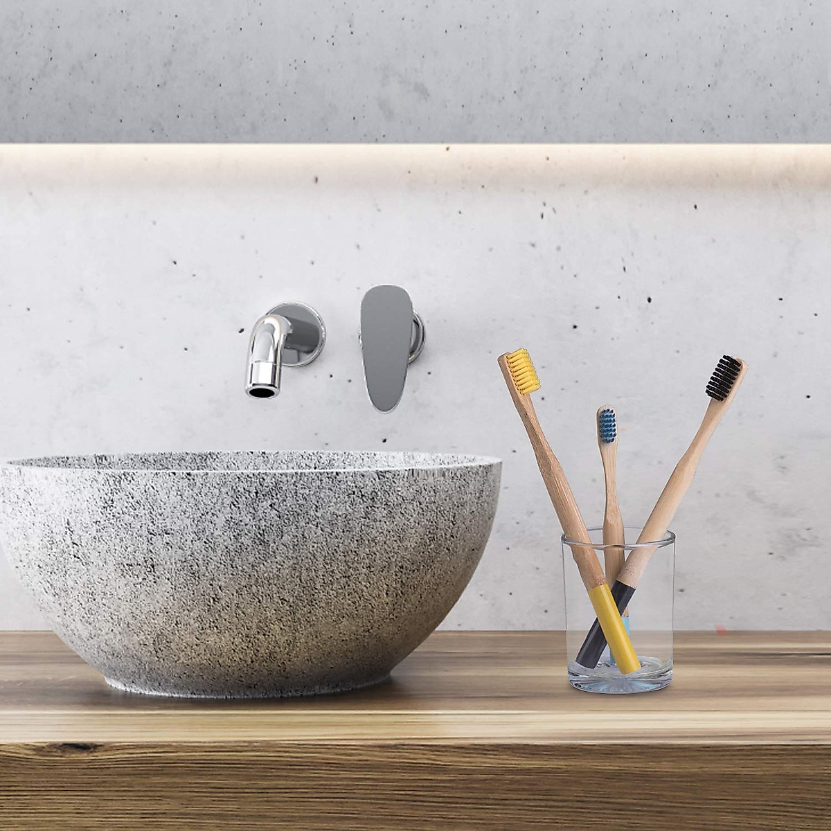 N+A Child Grown ups Bamboo Toothbrushes Set BPA Free Soft Bristles, Natural Biodegradable Bamboo Toothbrushes (8 Pack)