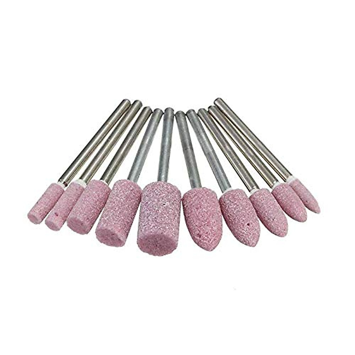 Oudtinx 10 Pcs 1/8 Shank Abrasive Mounted Stone Rotary Tool Grinding Wheels Bit Set for Dremel