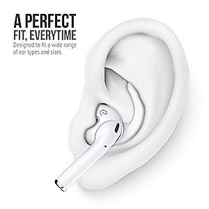 KeyBudz EarBuddyz 2.0 Ear Hooks and Covers Accessories Compatible with Apple AirPods or EarPods Headphones/Earphones/ Earbuds (3 Pairs) (Clear)