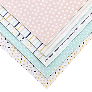 David accessories Dots Stripe Faux Leather Fabric Sheets Kinds of Synthetic Leather Fabric Assorted 5Pcs 7.7" x 12.9" (20 cm x 33 cm) for DIY Earrings Bows (Dots-Stripe)