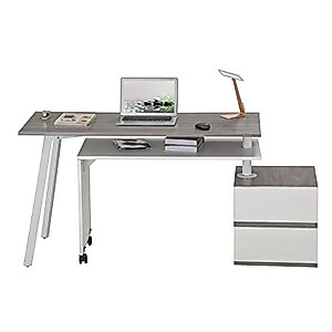 Techni Mobili Rotating Modern Multi-Positional Desk, Grey
