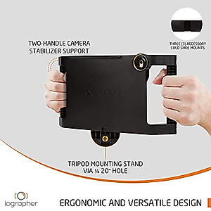 iOgrapher iPad Case with Handles for Tripod and Lens Adapter - iPad Stabilizer for Mini 4th, 5th, and 6th Gen - Tablet Case for Recording and Photos - iPad Holder for Tripod (Black)