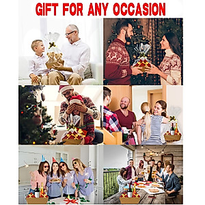 Baskets For Gifts Empty, 5 PCS Sturdy Diy Bulk Gift Basket Kraft Market Tray Cardboard Basket With Handles, Gift Basket Kit Supplies Wrap To Fill For St Patricks Day, Sympathy,Birthday, Irish Wedding