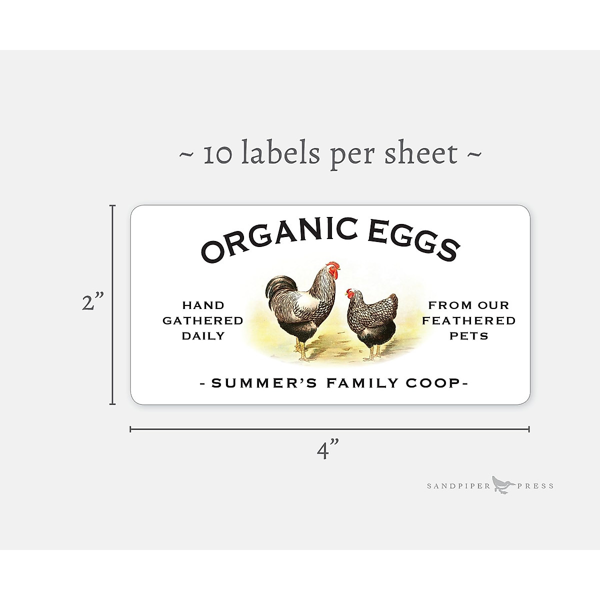 Custom Labels for egg cartons - personalized printed stickers, Matte or Glossy 2" x 4", available in quantities of 10-300