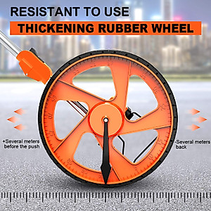 Zozen Distance Measuring Wheel with Marking Flags, Measure Wheel Collapsible Industrial Measuring Wheel in Feet and Inches with Carrying Bag