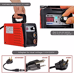 HONE Stick Welder, 110V/220V Actual 140Amp ARC Welder Machine, IGBT Inverter Digital Display LCD Welding Machines with Hot Start Arc Force Anti-Stick, High Efficiency for 1/16"-1/8" Welding Rod.