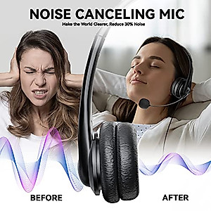 Voistek 3.5mm Headset with Microphone for Computer, Wired Headset with Microphone,Cell Phone Headset with Mute Volume Control for PCS, Cell Phones in The Classroom or Home