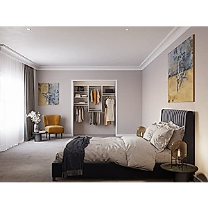 Closet Kit with Hanging Rods - Corner Closet System - Closet Shelves - Closet Organizers and Storage Shelves (White, 72 inches Wide) Closet Shelving