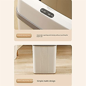 Trash Can 12L Smart Induction Square Electronic Automatic Trash Can Kitchen Bathroom Paper Basket Living Room Household Storage Bucket Trash Can Wastebasket