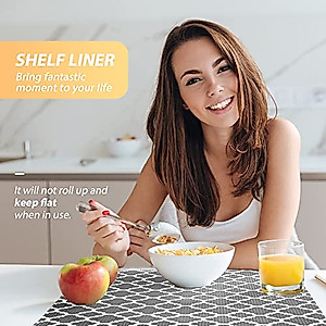 Glotoch 2 Rolls Shelf Liners for Kitchen Cabinets 12” x 20 ft. - Non Adhesive Cabinet and Drawer Liner, Double Sided Non-Slip Durable and Strong, Quatrefoil