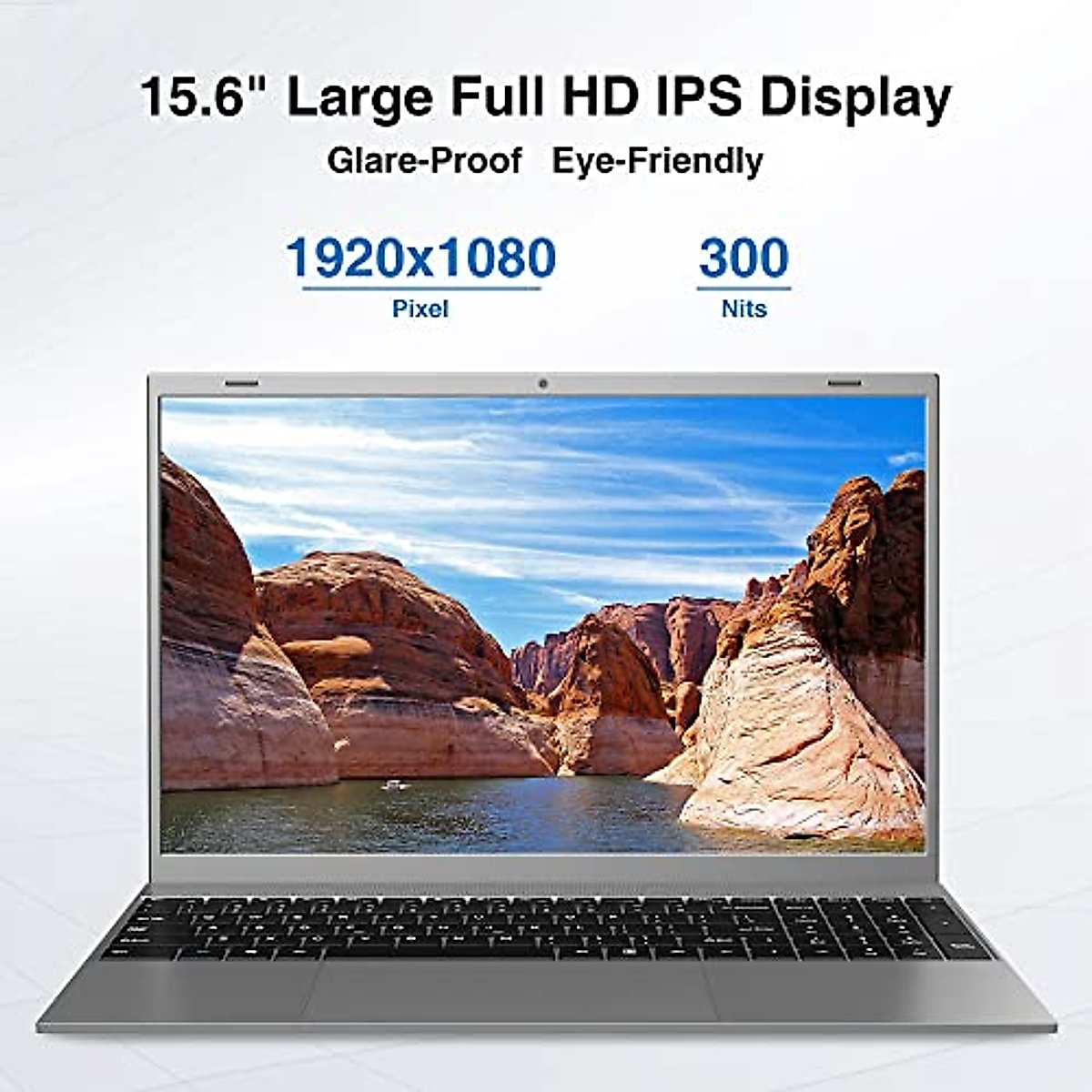 BiTECOOL Windows 11 Laptop, 15.6 inches Full HD IPS Display, Intel Celeron N4120 Quad Core, 12GB RAM and 256GB SSD Laptop Computer, 2.4/5G WiFi, BT4.2, Full Size Keyboard and Ultra Slim