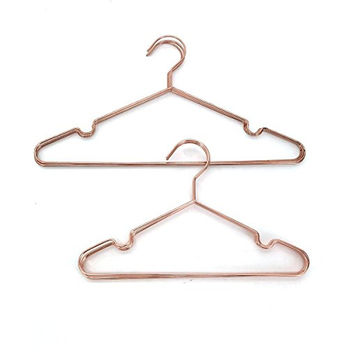 10Pack Koobay 13" Children Rose Copper Gold Shiny Metal Wire Top Clothes Hangers for Shirts Coat Storage & Display