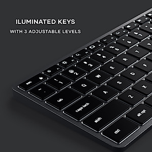 Satechi Slim W3 Wired Backlit Keyboard with Numeric Keypad – Illuminated Keys & USB C Connection – for MacBook Pro, MacBook Air, iPad Pro, iMac and More