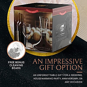 Le Portteus Wine Decanter With Stopper And Cleaning Beads, Hand Blown Glass, Crystal Decanter Wine Carafe And Aerator, Perfect Wine Gifts For Wine Lovers And Newlyweds