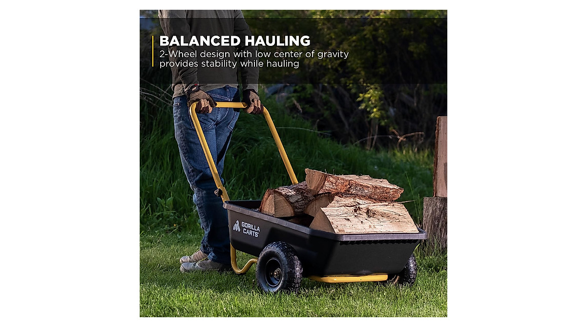 Gorilla Carts 4GCG-NF Dump Cart with No-Flat Tires | Easy Garden Hauling