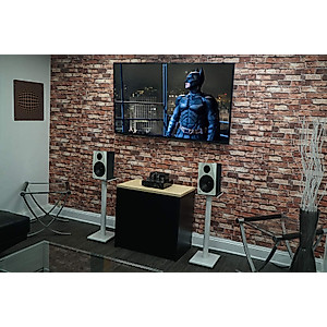 ROCKVILLE Pair RS29W 29" Steel Bookshelf Speaker/Studio Monitor Stands-White V2